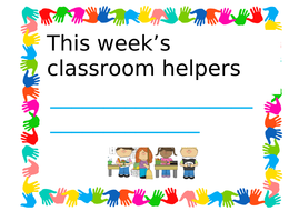 Classroom helper sign display | Teaching Resources