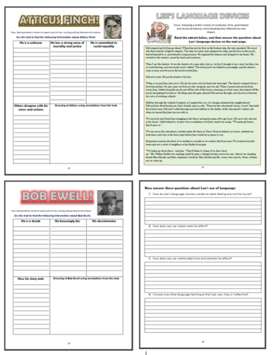 To Kill a Mockingbird Comprehension Activities Booklet! | Teaching ...