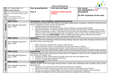 Year 4 - shared reading - Autumn 1 Week 2 | Teaching Resources