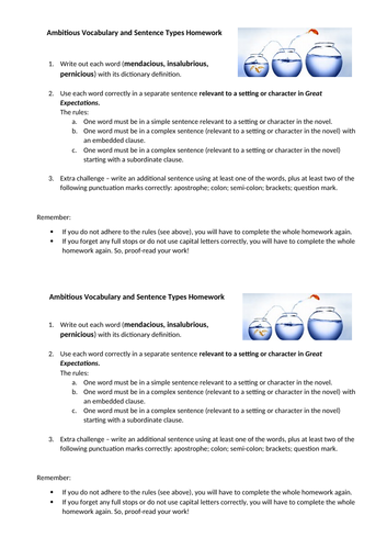 GCSE Ambitious Vocabulary and Sentence Variety Booster (AO6) | Teaching ...