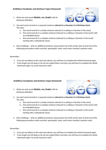 GCSE Ambitious Vocabulary and Sentence Variety Booster (AO6) | Teaching ...