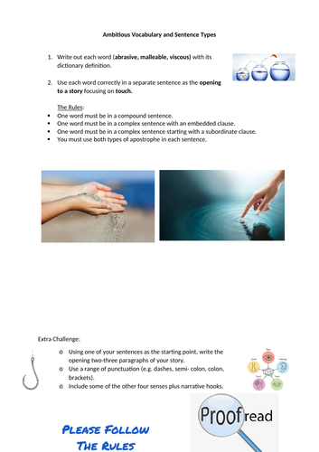 GCSE Ambitious Vocabulary and Sentence Variety Booster (AO6) | Teaching ...