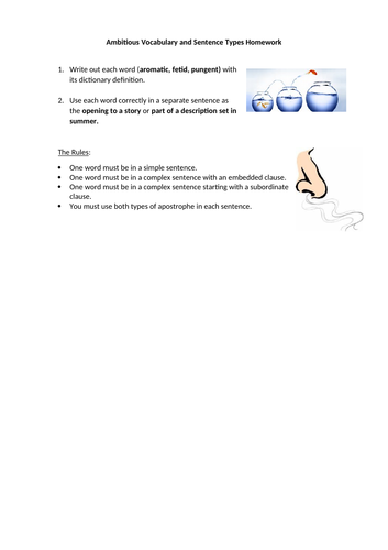 GCSE Ambitious Vocabulary and Sentence Variety Booster (AO6) | Teaching ...