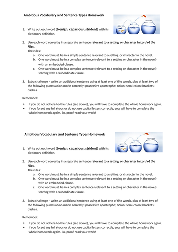 GCSE Ambitious Vocabulary and Sentence Variety Booster (AO6) | Teaching ...