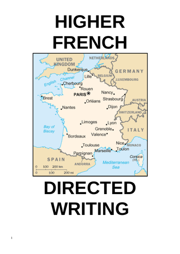 SQA HIGHER FRENCH DIRECTED WRITING BOOKLET | Teaching Resources