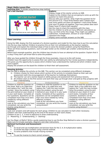 Bus Stop Division (Y3/Y4) Outstanding Maths Lesson | Teaching Resources