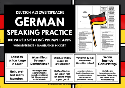 GERMAN SPEAKING PRACTICE CARDS #1 | Teaching Resources