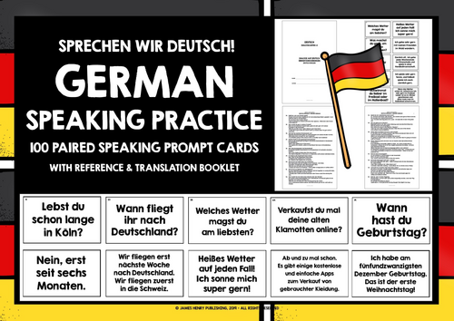 GERMAN SPEAKING PRACTICE CARDS #1 | Teaching Resources