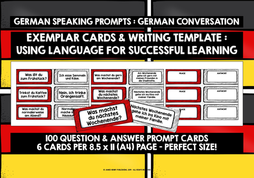 GERMAN SPEAKING PRACTICE CARDS #1 | Teaching Resources