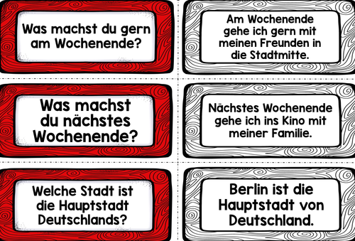 GERMAN SPEAKING PRACTICE CARDS #1 | Teaching Resources