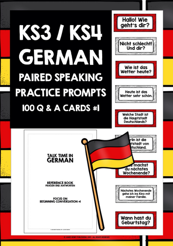 GERMAN SPEAKING PRACTICE CARDS #1 | Teaching Resources
