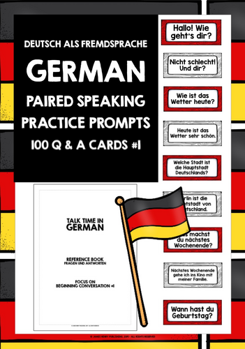 GERMAN SPEAKING PRACTICE CARDS #1 | Teaching Resources