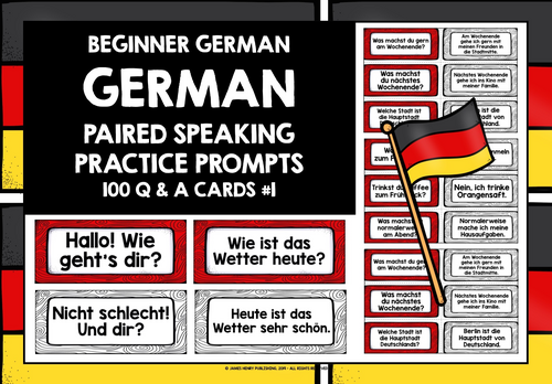GERMAN SPEAKING PRACTICE CARDS #1 | Teaching Resources