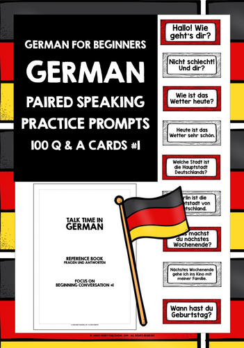 GERMAN SPEAKING PRACTICE CARDS #1 | Teaching Resources