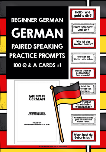 GERMAN SPEAKING PRACTICE CARDS #1 | Teaching Resources