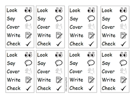 Look Say Cover Write Check Book Labels | Teaching Resources