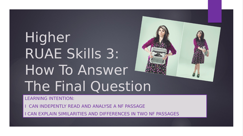 Introduction to Higher RUAE Skills - Caitlin Moran Unit | Teaching ...