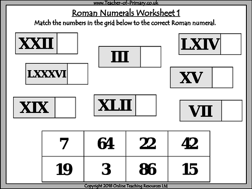 Roman Numerals | Teaching Resources