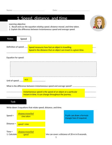 Speed distance time | Teaching Resources