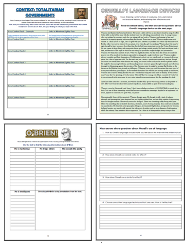 Nineteen Eighty-Four (1984) Comprehension Activities Booklet ...