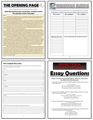 Nineteen Eighty-Four (1984) Comprehension Activities Booklet ...