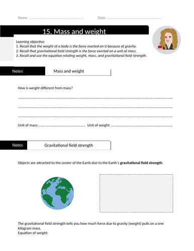 Mass and weight | Teaching Resources