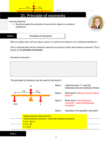 Principle of moments | Moments for rotational equilibrium | GCSE ...