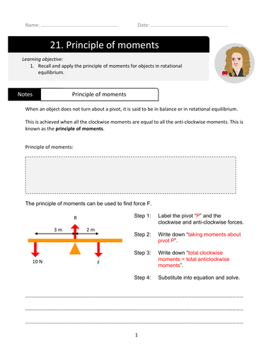 Principle of moments | Moments for rotational equilibrium | GCSE ...