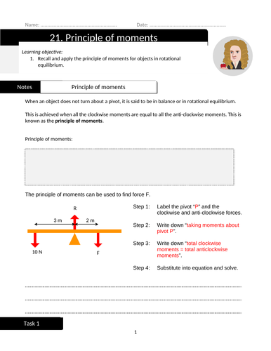 Principle of moments | Moments for rotational equilibrium | GCSE ...