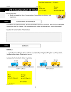 Conservation of momentum | GCSE physics | Teaching Resources