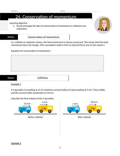Conservation of momentum | GCSE physics | Teaching Resources