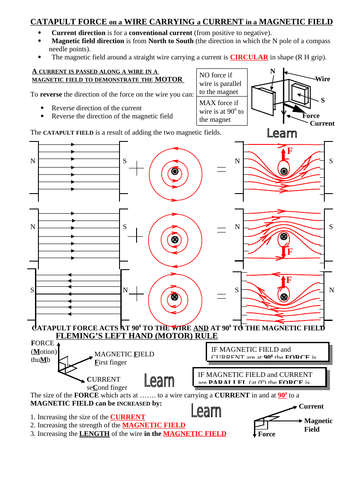 MOTOR EFFECT CATAPULT FIELD | Teaching Resources