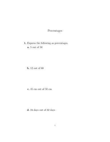 Percentages-Percentage increase and decrease worksheet (with solutions ...