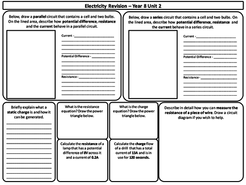 Lesson 11 -13 - Revision and Assessment - KS3 Electricity | Teaching ...