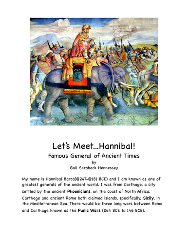 Hannibal: Famous General of Ancient Times(Reading Activity) | Teaching ...