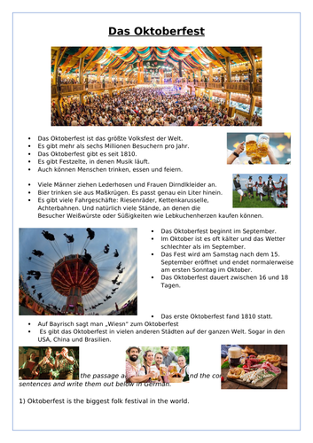 Differentiated worksheets on celebrations in Germany. Weihnachten ...