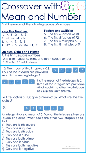 Crossover with Mean and Number | Teaching Resources