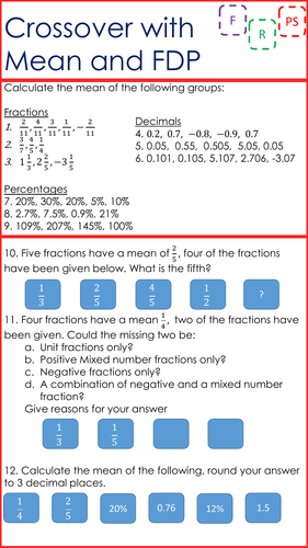 Crossover with Mean and FDP | Teaching Resources