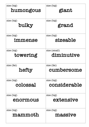 Synonym cards | Teaching Resources