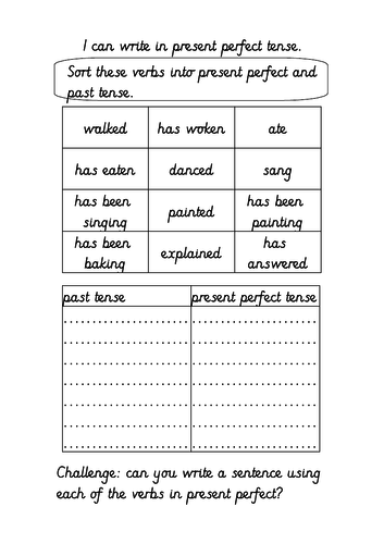 Year 3 Present Perfect Tense Lesson Pack | Teaching Resources