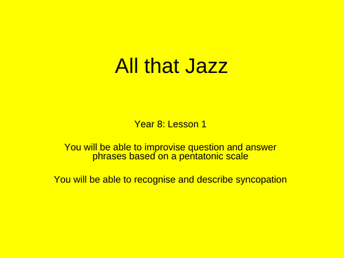 All That Jazz | Teaching Resources