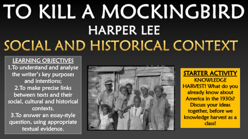To Kill a Mockingbird - Social and Historical Context! | Teaching Resources