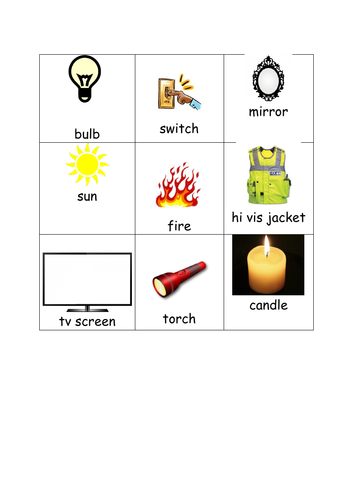 Light sources sorting activity | Teaching Resources Light sources sorting activity | Teaching Resources