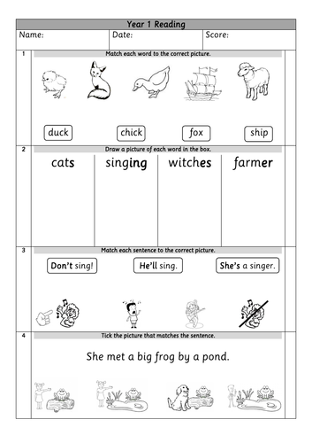 Year 1 National Curriculum (UK) Baseline Tests | Teaching Resources