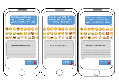 Emoji self assessment | Teaching Resources