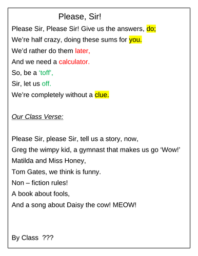 Teaching resources based on the poems of Allan Ahlberg | Teaching Resources