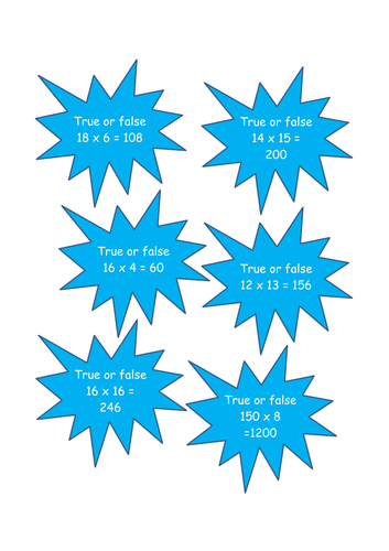 Multiplication extension cards | Teaching Resources