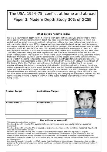 GCSE History Paper 3: The USA at home and abroad | Teaching Resources