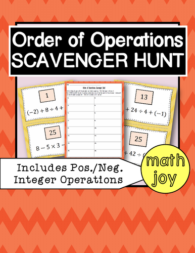Order of Operations Scavenger Hunt | Teaching Resources