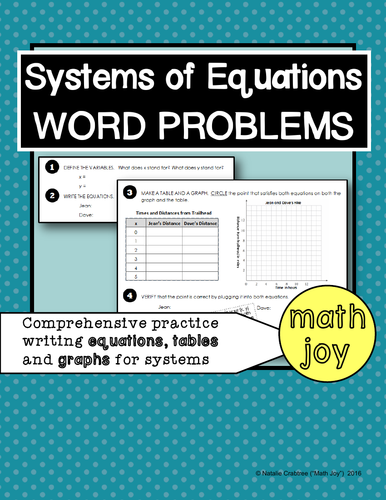 Systems of Equations Word Problems | Teaching Resources